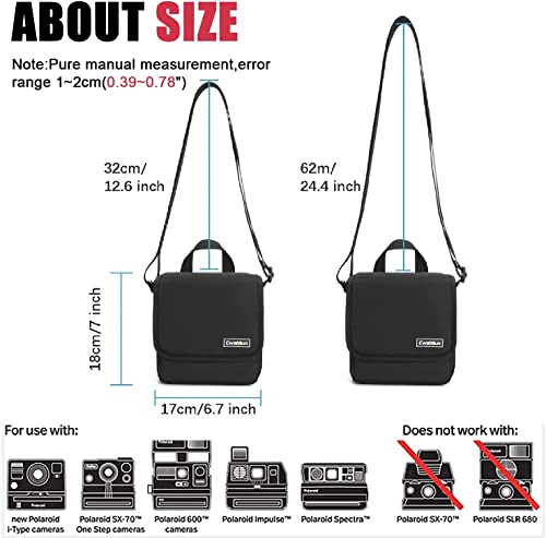 Cwatcun Carrying Camera Bag for Polaroid Box Camera,Camera Bag Case Compatible with Polaroid Originals OneStep+, Onestep 2, Now I-Type Instant, Polaroid 600 Film Camera.