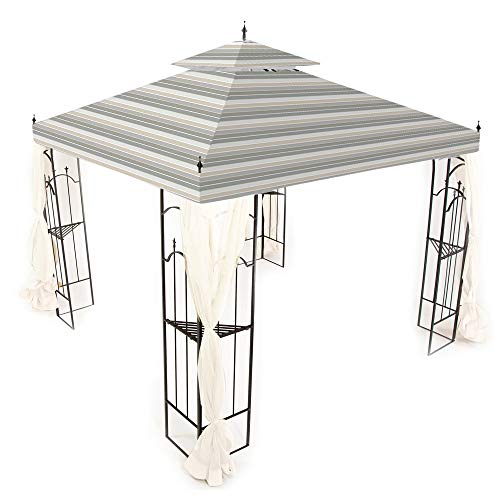 Garden Winds Replacement Canopy for Home Depot's Arrow Gazebo - Standard 350 - Stripe Stone