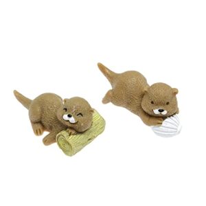 ZYAMY 8pcs Miniature Otter Statue Small Animal Shape Decoration DIY Micro Landscape Otter Fairy Garden Supplies