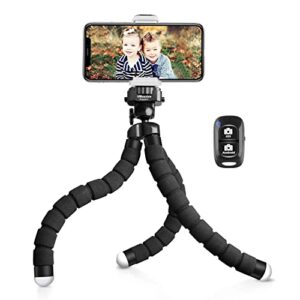 ubeesize tripod s, premium flexible phone tripod with wireless remote, mini tripod stand for camera gopro/mobile (upgraded)