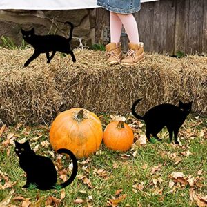 Halloween Yard Signs Stakes Outdoor Decorations - 3PCS Black Cat Lawn Decorations Signs for Garden Yard Scary Halloween Witch Decorations Outside