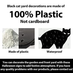 Halloween Yard Signs Stakes Outdoor Decorations - 3PCS Black Cat Lawn Decorations Signs for Garden Yard Scary Halloween Witch Decorations Outside