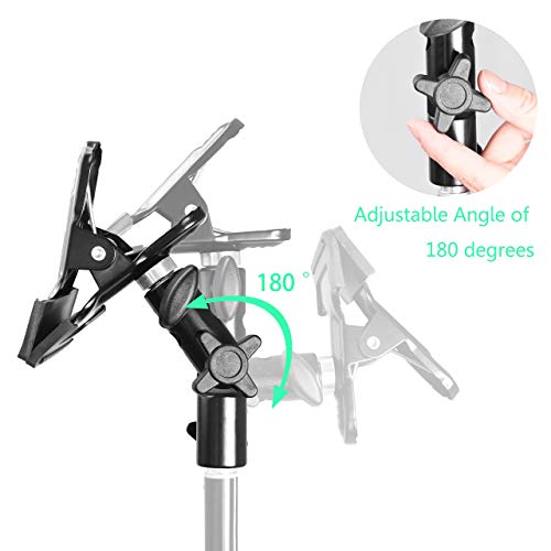 SLOW DOLPHIN Photo Studio Heavy Duty Metal Clamp Holder with 5/8 Light Stand and Umbrella Reflector Holder(2 PCS)