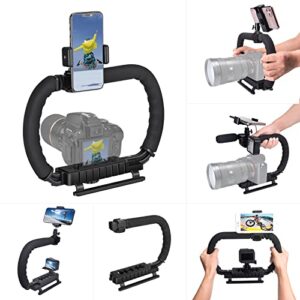 3-shoe dslr / mirrorless/ action camera camcorder phone stabilizer expansion cage mount moviemaking holder rig youtube tiktok vlogging video kit compatible with gopro canon nikon sony iphone android