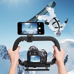 3-Shoe DSLR / Mirrorless/ Action Camera Camcorder Phone Stabilizer Expansion Cage Mount Moviemaking Holder Rig YouTube Tiktok Vlogging Video Kit Compatible with GoPro Canon Nikon Sony iPhone Android