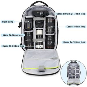 Endurax Large Camera Backpack Compatible with Canon Nikon Photographers Camera Bag for DSLR with Hardshell Protection