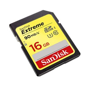 SanDisk 16GB Extreme SDHC UHS-I Memory Card - 90MB/s, C10, U3, V30, 4K UHD, SD Card - SDSDXNE-016G-GNCIN