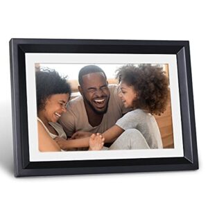 lovcube digital picture frame 10.1 inch wifi digital photo frame with hd touch screen auto-rotate share photos and videos via app anytime and anywhere(black)