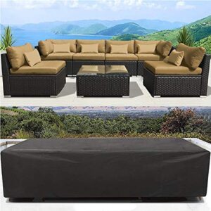 Patio Furniture Outdoor Sofa Cover Waterproof Sectional Protective Cover Garden Winter Dust Proof Table Couch Covers with Windproof Straps 124''L x 63''W x 29''H