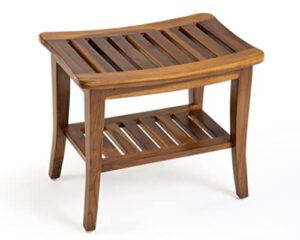 ala teak indoor outdoor patio garden yard bath shower spa waterproof stool bench fully assembled