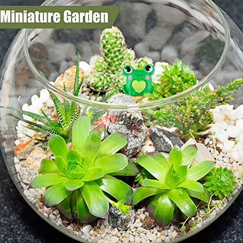 16 Pieces Cute Frog and Lotus Miniature Figurines Resin Frog Stuff Mini Garden Ornament Animal Model Garden Miniature Moss Landscape DIY Craft Accessories Frog Party Decoration Home Supplies Plant Pot