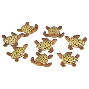 haoyunlai 8 pcs miniature beach sea turtle resin figurines，fish tank decoration， diy craft decoration fairy garden dollhouse landscape decor ornament