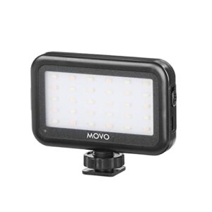 movo led-30 mini led light panel with adjustable brightness and rechargeable battery – portable light perfect for photography, videos, and more