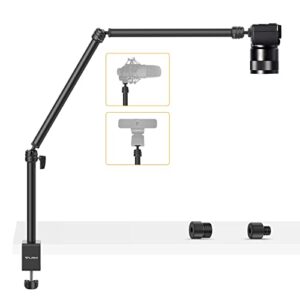 vijim ls08 flexible overhead camera mount desk stand, webcam stand microphone boom arm tabletop photography videography live stream table clamp mount