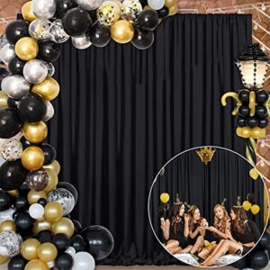 10x10ft black backdrop curtains for parties – black backdrop curtain for baby shower birthday photo home party backdrop curtains 5x10ft 2 pcs