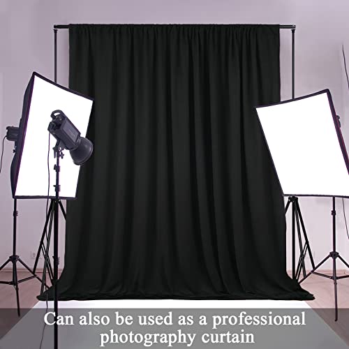 10x10FT Black Backdrop Curtains for Parties - Black Backdrop Curtain for Baby Shower Birthday Photo Home Party Backdrop Curtains 5x10FT 2 Pcs