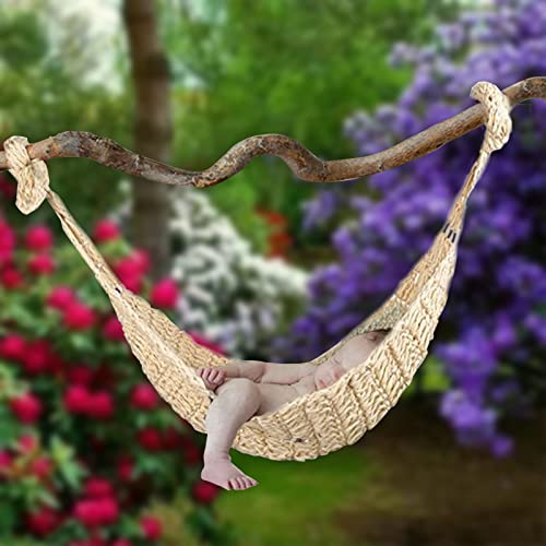 UOMNY Baby Newborn Photography Props Hammock Handmade Crochet Knitted Unisex Baby Outfit Photo Prop Baby Photography（Picture: Tree Branches not Included）