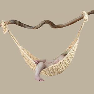 UOMNY Baby Newborn Photography Props Hammock Handmade Crochet Knitted Unisex Baby Outfit Photo Prop Baby Photography（Picture: Tree Branches not Included）