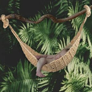 UOMNY Baby Newborn Photography Props Hammock Handmade Crochet Knitted Unisex Baby Outfit Photo Prop Baby Photography（Picture: Tree Branches not Included）