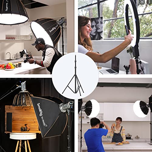 SMALLRIG Photography Light Stand 110"/9.2ft/280cm, Air-Cushioned Aluminum Photo Video Tripod Stand with 1/4" Screw for Softbox, Studio Light, Reflector and Ring Light, Max Load 8kg, RA-S280-3736