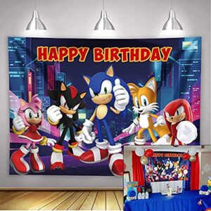 cartoon hedgehog backdrop tall building city night view boy birthday background children birthday party baby shower decorations 7x5ft