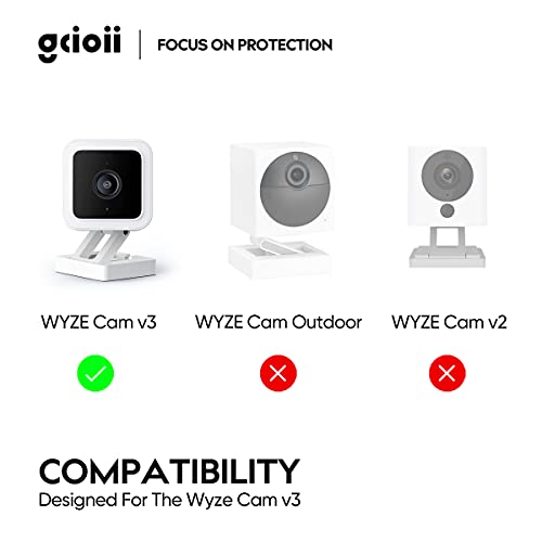 Gcioii Protective Silicone Skins Only for Wyze Cam V3 Camera，Weather-Resistant Waterproof Anti-Sun All-Round Protective Case/Cover Accessories for Indoor and Outdoor Using(3Pack Black)