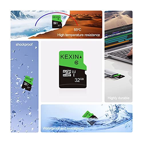 KEXIN 3 Pack 32GB Micro SD Card Memory Card MicroSDHC UHS-I Memory Cards Class 10 High Speed Card, C10, U1, 32 GB 3 Pack