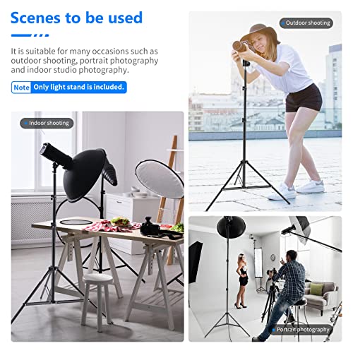 Neewer 6.23 Feet/190CM Aluminum Light Tripod Stands For Studio Kits, Photography Lights, Softboxes(Black,2 Pack)