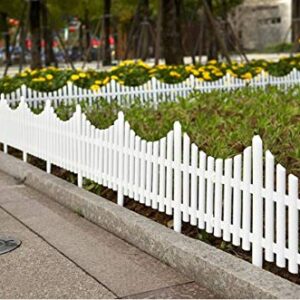 Jumbl Decorative 8 Piece White Picket Garden Fence Border