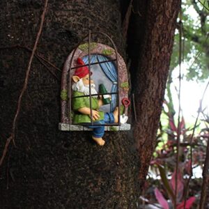 Garden Gnome Fairy Garden Accessory & Indoor Resin Miniature Figurines for Plant Pots or House Decor