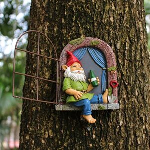 Garden Gnome Fairy Garden Accessory & Indoor Resin Miniature Figurines for Plant Pots or House Decor