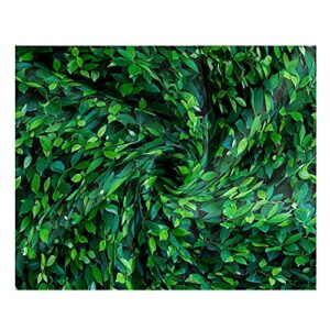 Holiyjog 7x5FT Green Leaves Photography Backdrops Microfiber Nature Backdrop Birthday Background for Birthday Party Seamless Photo Booth Prop Backdrop Gift (7x5FT,01)