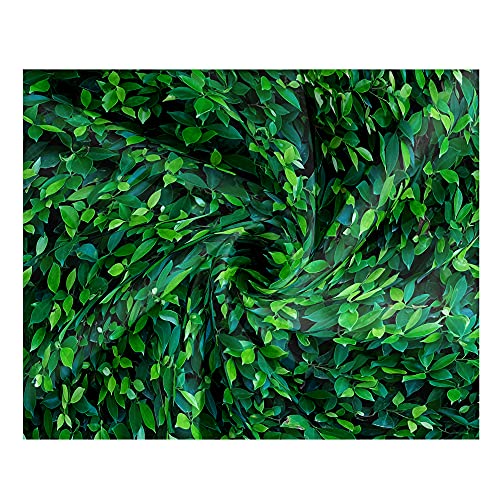 Holiyjog 7x5FT Green Leaves Photography Backdrops Microfiber Nature Backdrop Birthday Background for Birthday Party Seamless Photo Booth Prop Backdrop Gift (7x5FT,01)