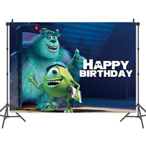 Cartoon Monsters Randall Boggs Photography Backdrops Blue Monsters Randall Boggs Kids Boys Birthday Newborn Baby Shower Supplies Photo Background 5x3ft Booths Studio Booth Props