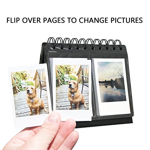 68 Pockets Mini Photo Album for Fujifilm Instax Mini 7s 8 8+ 9 25 26 50s 70 90/ Fujifilm Instax SP 1/ Polaroid PIC-300P/ Polaroid Z2300/ LG PD 233/ LG PD 239/ Name Card (Black)