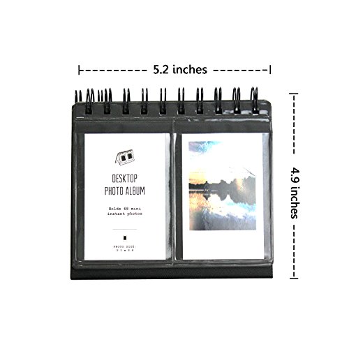 68 Pockets Mini Photo Album for Fujifilm Instax Mini 7s 8 8+ 9 25 26 50s 70 90/ Fujifilm Instax SP 1/ Polaroid PIC-300P/ Polaroid Z2300/ LG PD 233/ LG PD 239/ Name Card (Black)