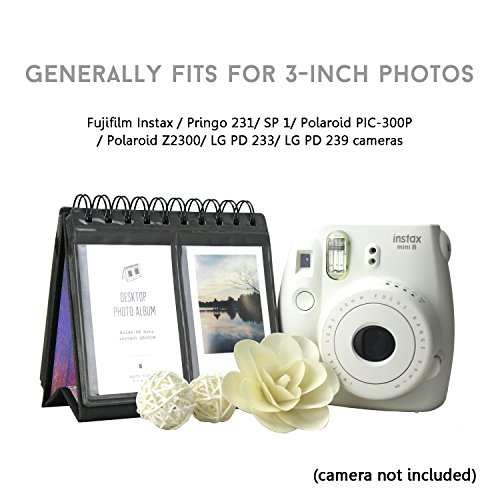 68 Pockets Mini Photo Album for Fujifilm Instax Mini 7s 8 8+ 9 25 26 50s 70 90/ Fujifilm Instax SP 1/ Polaroid PIC-300P/ Polaroid Z2300/ LG PD 233/ LG PD 239/ Name Card (Black)