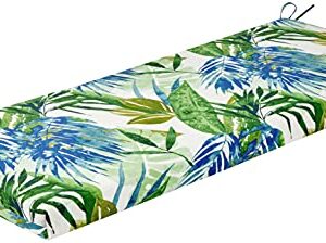 Pillow Perfect 586601 Perfect Outdoor/Indoor Soleil Bench/Swing Cushion, 45" x 18", Blue/Green