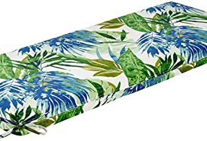 Pillow Perfect 586601 Perfect Outdoor/Indoor Soleil Bench/Swing Cushion, 45" x 18", Blue/Green