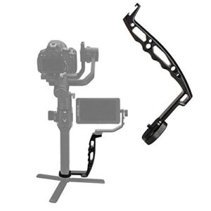 dh03 handheld gimbal grip with cold shoe for mounting monitors, microphones, led light etc compatible with dji ronin-s, ronin sc 2, zhiyun weebill lab, crane 2, plus, moza air mini dual grip