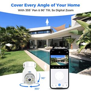 Hiseeu Wireless Security Camera System, 4PCS 3MP Outdoor Camera with 10in LCD, 2-Way Audio, PTZ, Night Vision, Motion Alert, 1T, 10CH Expandable