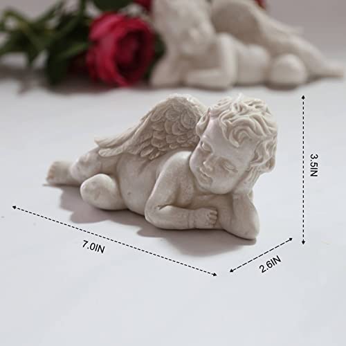 HOWFIELD Sleeping Angel Baby Resin Angel Statues for Garden Angel Garden Statues Outdoor Décor