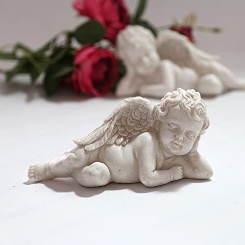 HOWFIELD Sleeping Angel Baby Resin Angel Statues for Garden Angel Garden Statues Outdoor Décor