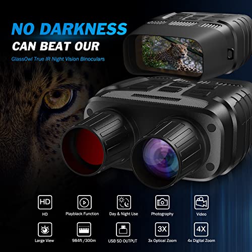 JStoon Night Vision Goggles Night Vision Binoculars - Digital Infrared Night Vision for Viewing in 100% Darkness-HD 1080p Image & Video from 300m/984ft for Hunting & Surveillance