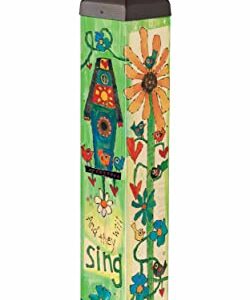 Studio M Birds Will Sing Art Pole Outdoor Decorative Garden Post, Made in USA, 20 Inches Tall