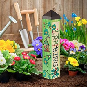 Studio M Birds Will Sing Art Pole Outdoor Decorative Garden Post, Made in USA, 20 Inches Tall