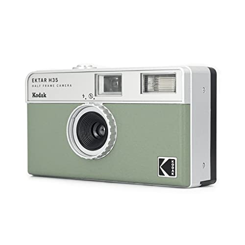 KODAK EKTAR H35 Half Frame Film Camera, 35mm, Reusable, Focus-Free, Lightweight, Easy-to-Use (Sage) (Film & AAA Battery are not Included)