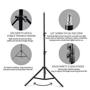 [Upgraded T-Shaped Joint Version] T-Shape Backdrop Stand Kit 6.5x5ft, MOUNTDOG Photo Backdrop Stand Background Support System with 4 Clamps for Photography Video Studio (Backdrop NOT Included)