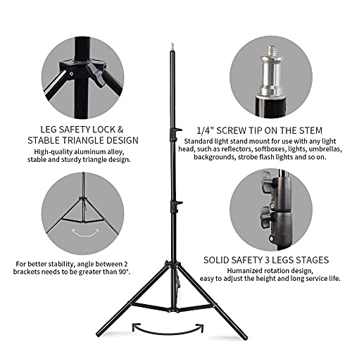 [Upgraded T-Shaped Joint Version] T-Shape Backdrop Stand Kit 6.5x5ft, MOUNTDOG Photo Backdrop Stand Background Support System with 4 Clamps for Photography Video Studio (Backdrop NOT Included)