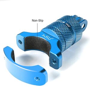 HSU Aluminum Bike Bicycle Handlebar Mount for Gopro Hero 11/10/9/8/7/6/5/4 Session SJCAM AKASO Campark and Other Action Cameras, 360 Degrees Rotary Mountain Bike Rack Mount (Blue)